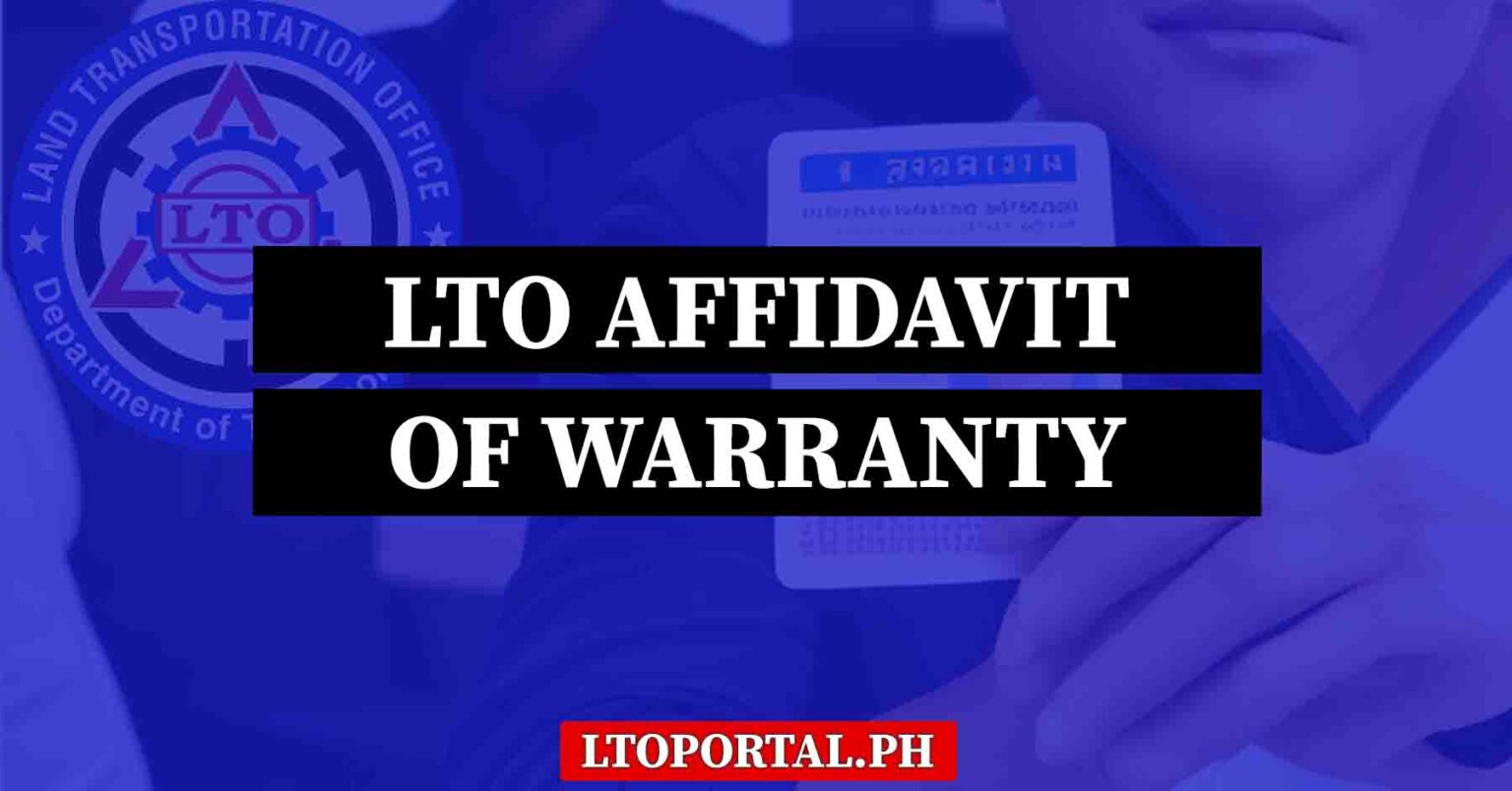 Affidavit of Warranty LTO Sample