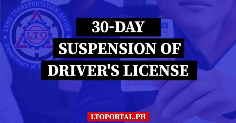 A 30-day Suspension of Driver’s License Shall be Imposed if