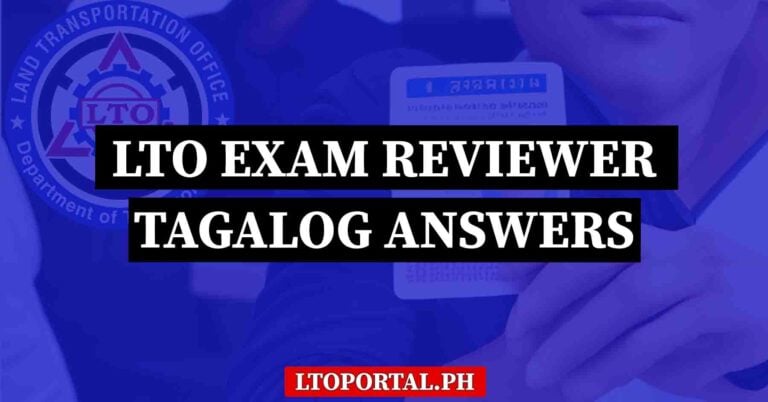 LTO Driver’s License Exam Reviewer Tagalog Answers - LTO Portal PH