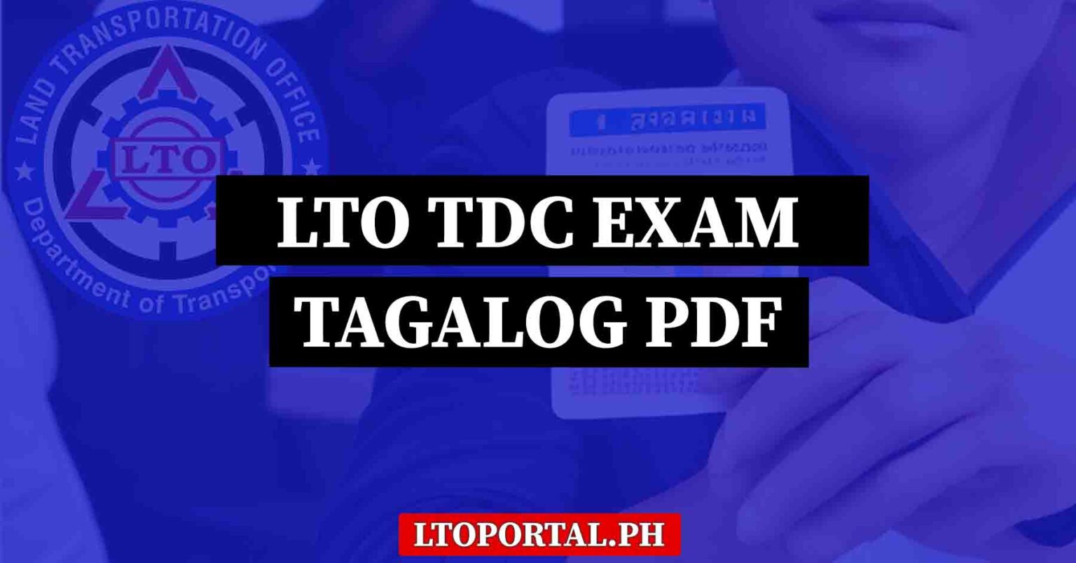 LTO Theoretical Driving Course (TDC) Exam Filipino (Tagalog) PDF ...