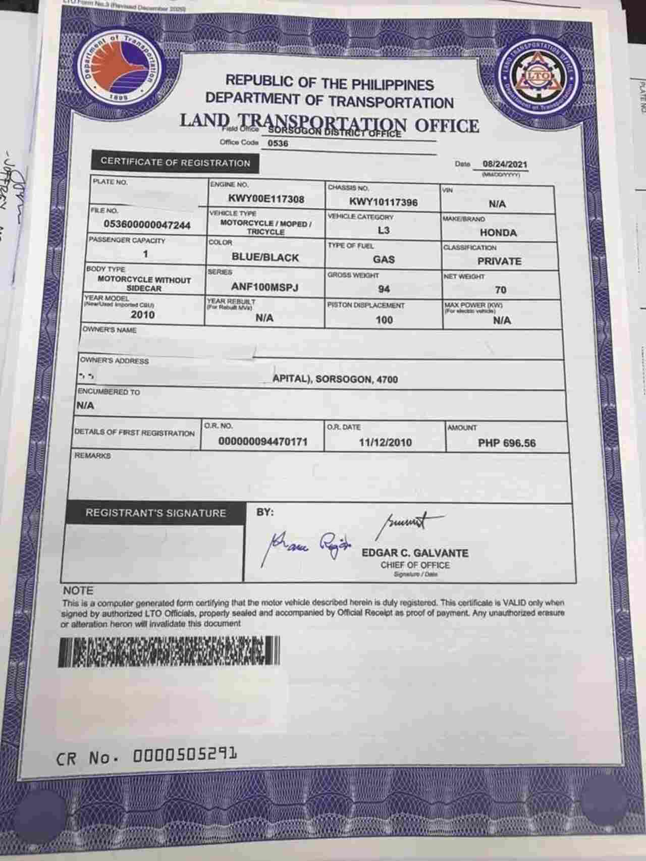 LTO Certificate of Registration Sample: Changes, Updates, and Key Features