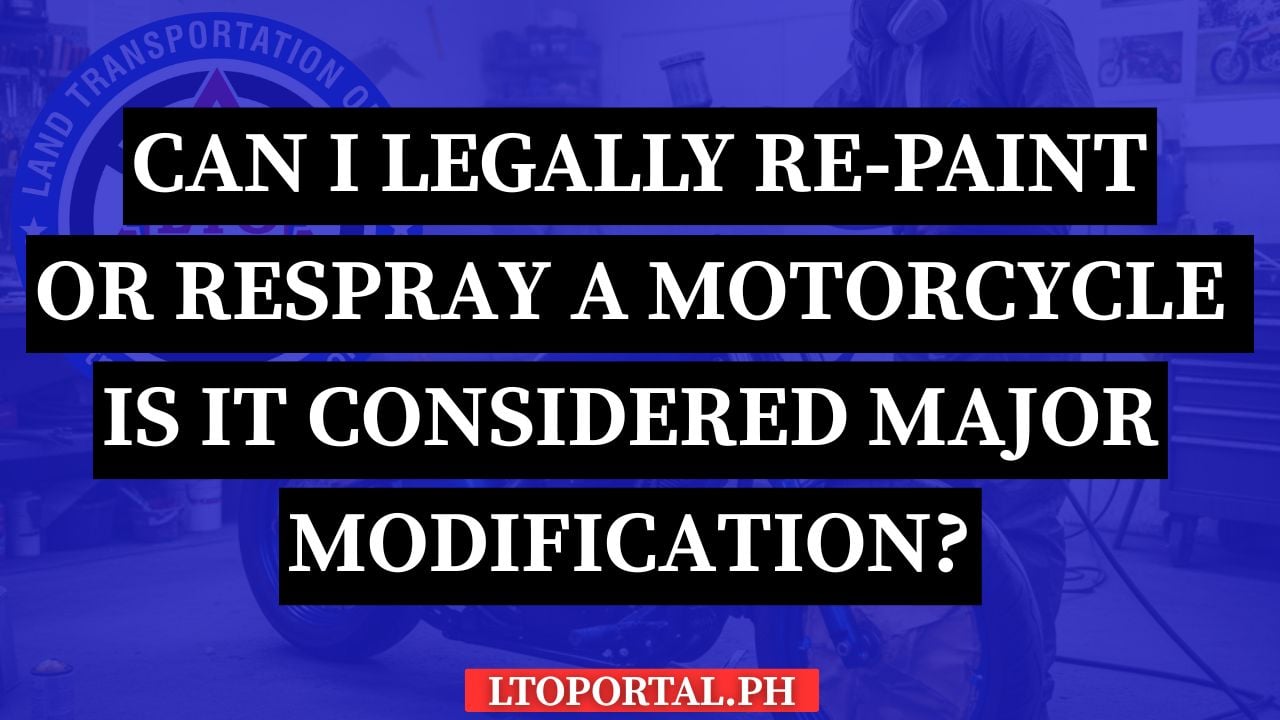 Can I Legally Re-Paint or Respray a Motorcycle — Is It Considered Major ...